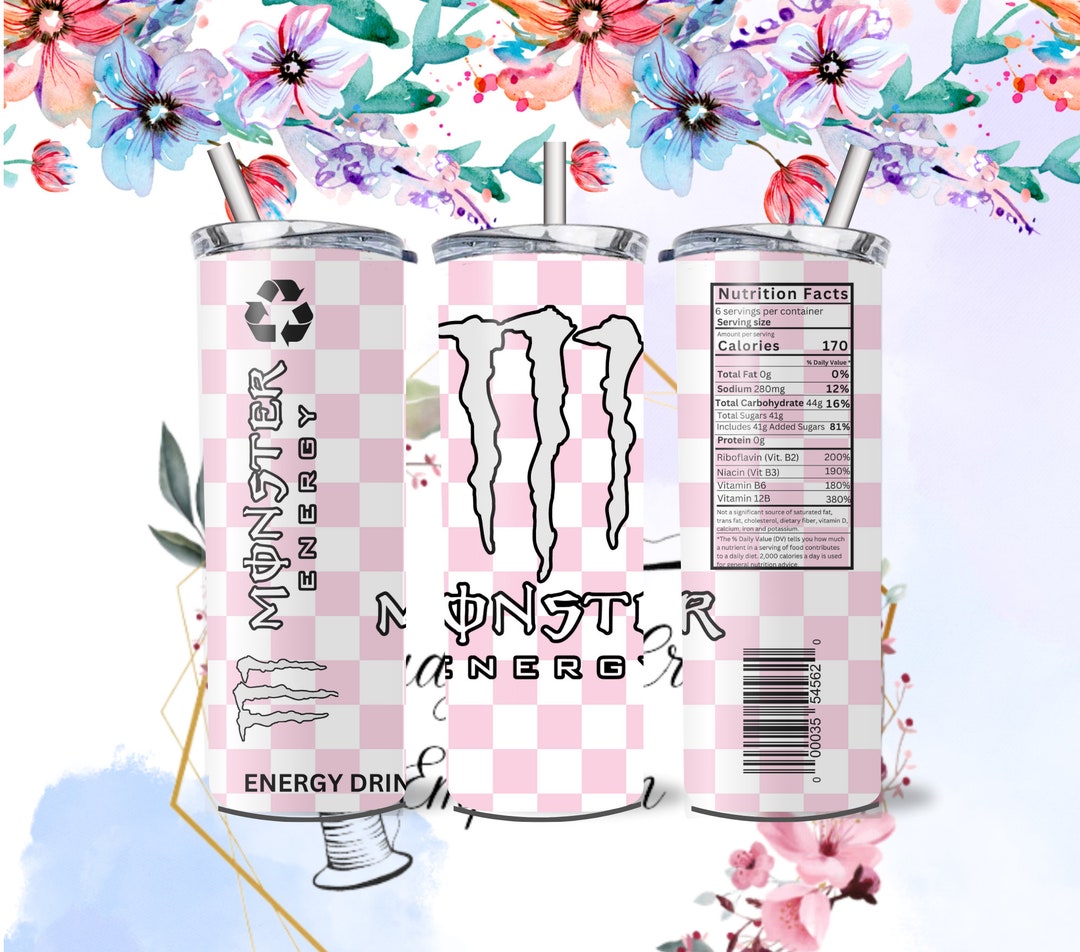 Pink Checked Monster Energy Wrap - Etsy