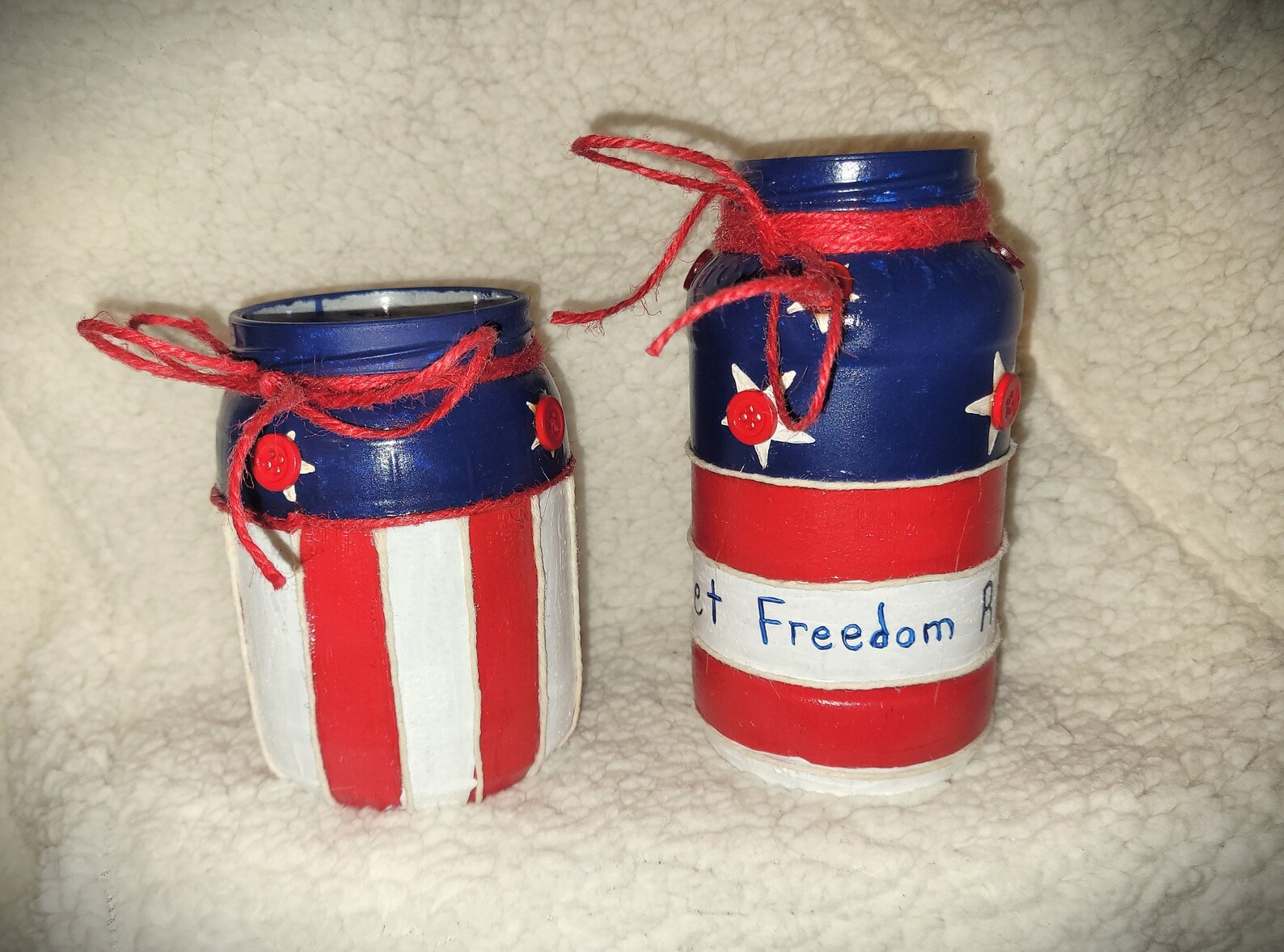 Hand Painted Patriotic Jars 4th of July, Memorial Day, Labor Day ...