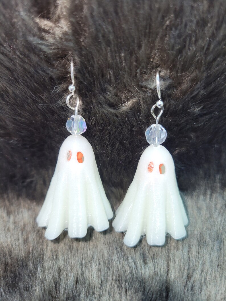 3D Printed Glow in Dark, Ghost Earrings! Fun Halloween Earrings! - Etsy