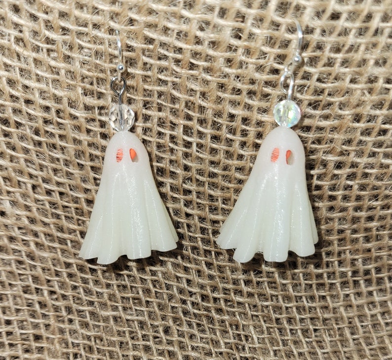 3D Printed Glow in Dark, Ghost Earrings! Fun Halloween Earrings! - Etsy