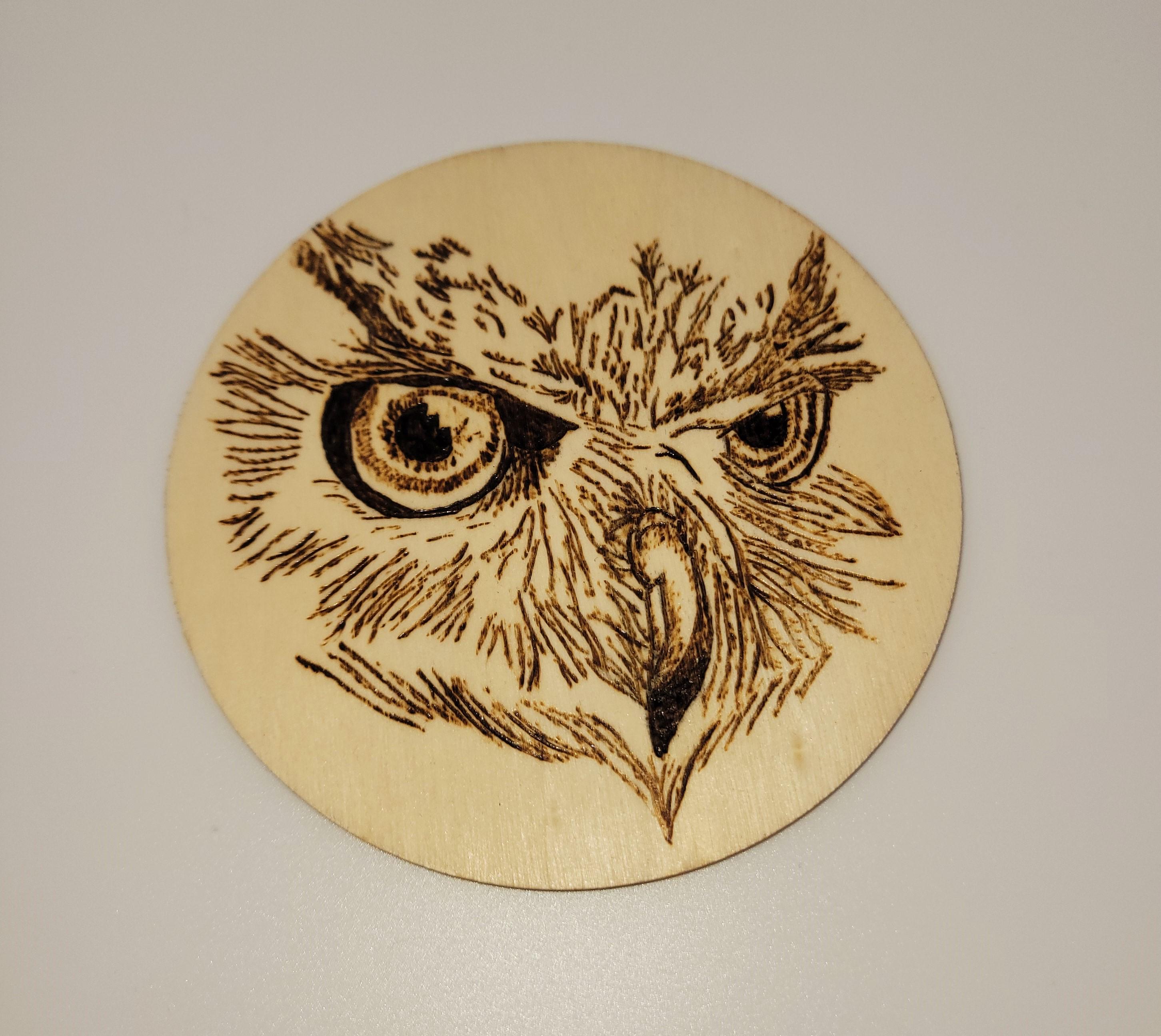 Owl Coaster/ Ornaments, Hand Done Wood Burning, Pyrography - Etsy