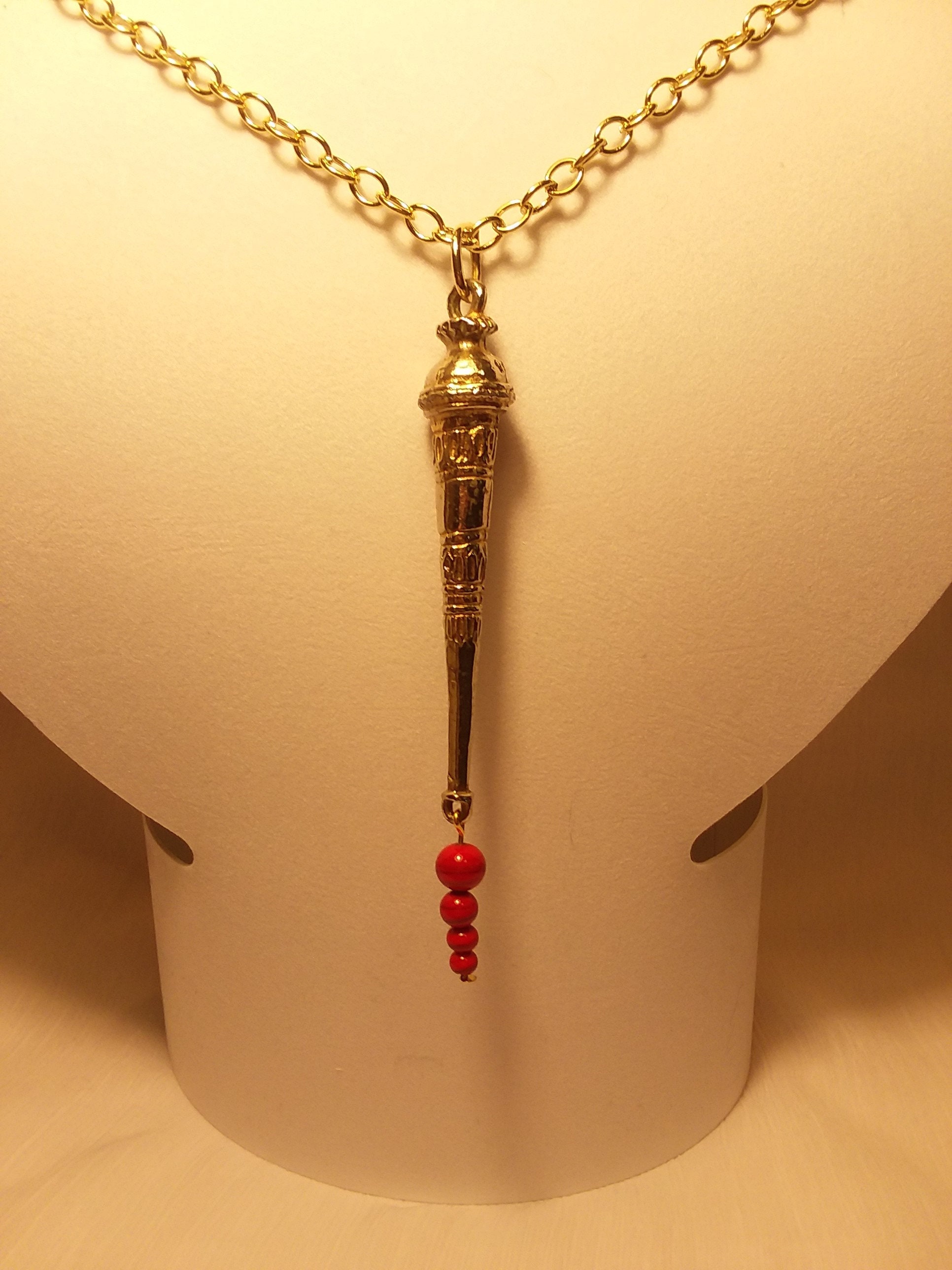Spooky Dagger With Dripping Blood Opera Length Necklace for - Etsy