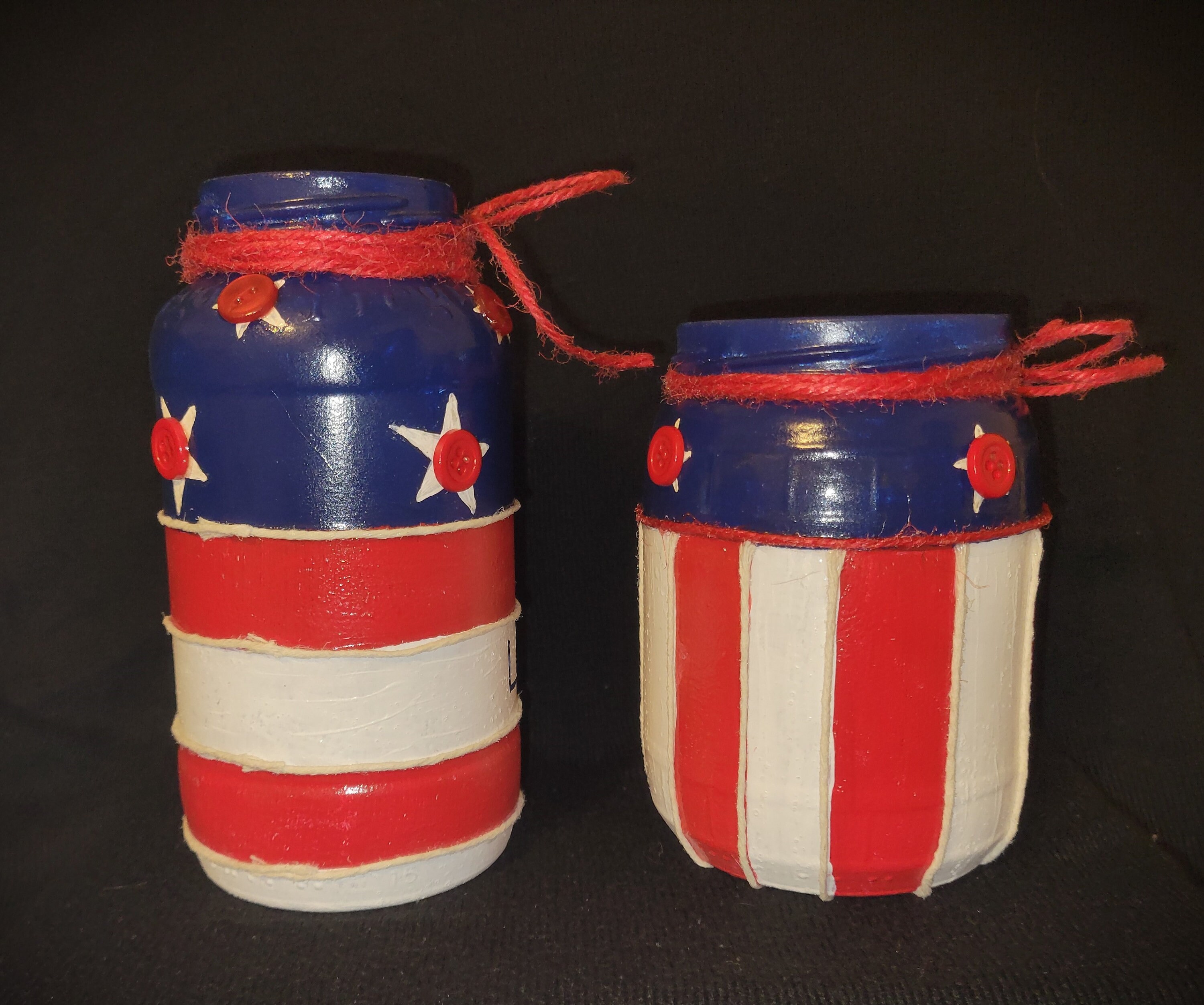 Hand Painted Patriotic Jars 4th of July Memorial Day Labor - Etsy