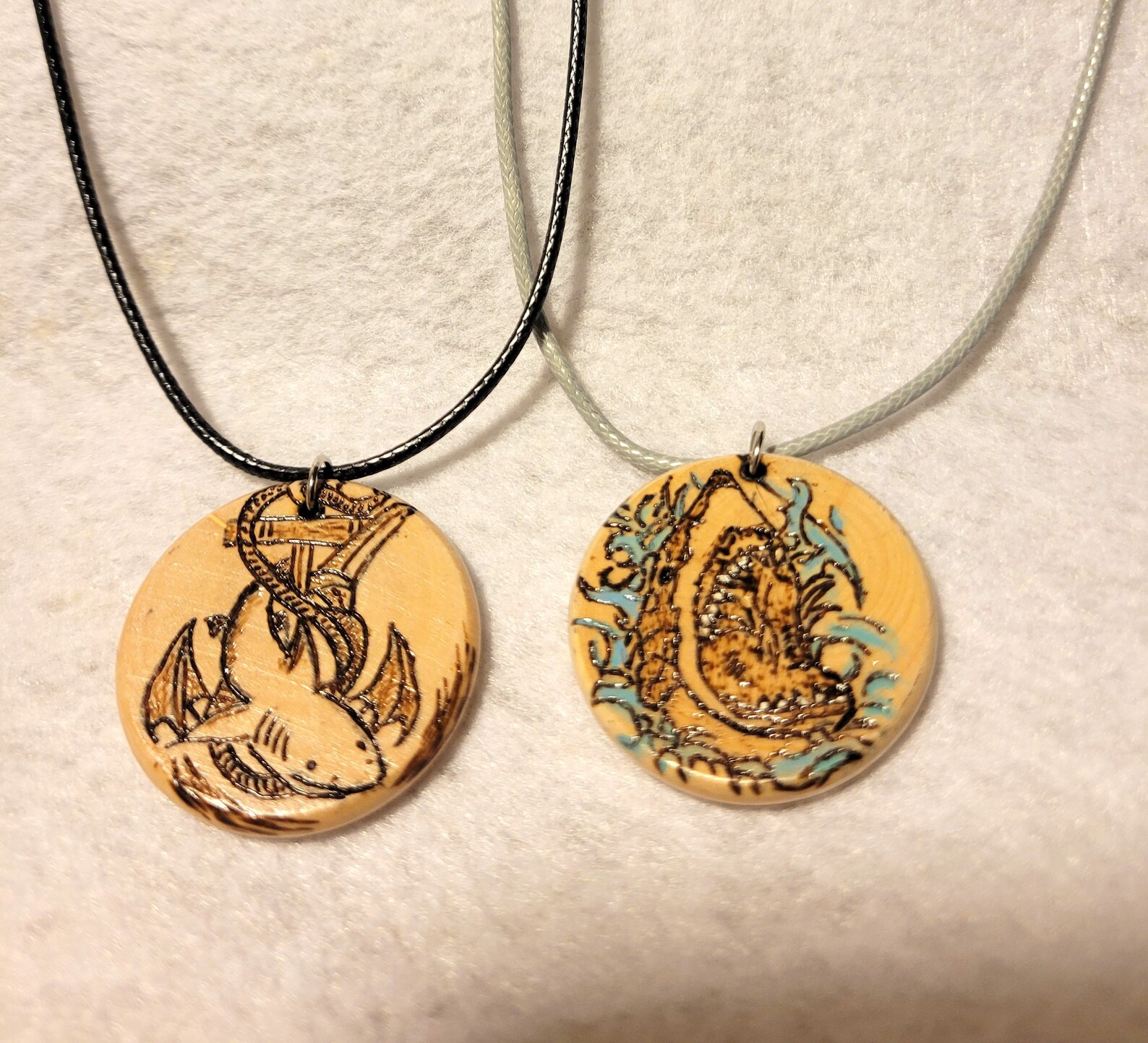 Shark Week Shark Pendants, Hand Pyrography Wood Burned - Etsy