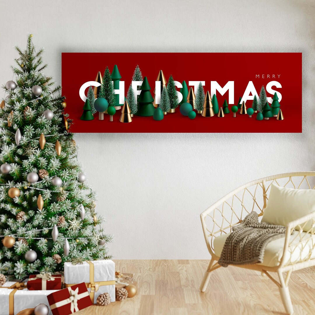 Christmas Canvas Prints Merry Christmas Sign Holiday Sign - Etsy