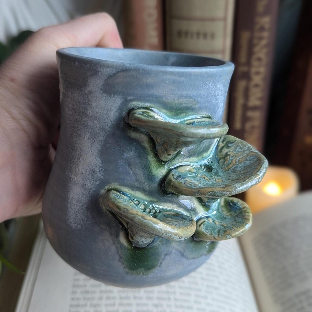 Small Mushroom Mug Cottagecore Espresso Mug Handmade Small Batch ...