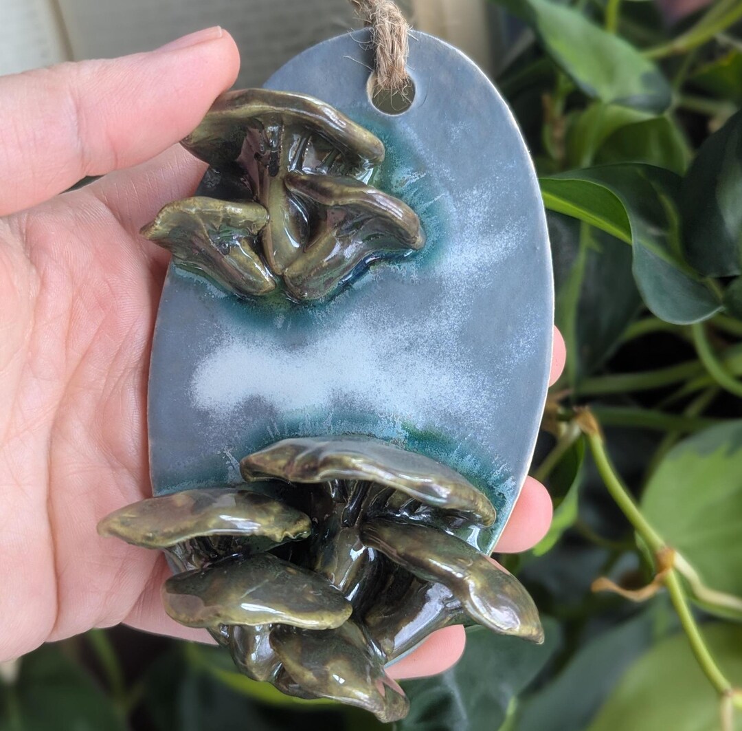 Oyster Fungi Wall Hanging | Mushroom Decor | Small Batch Pottery - Etsy