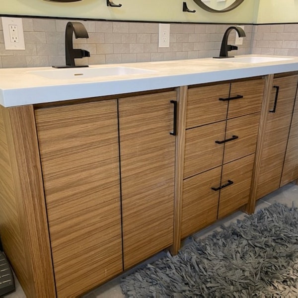 Teak Bathroom Floating Vanity - Etsy