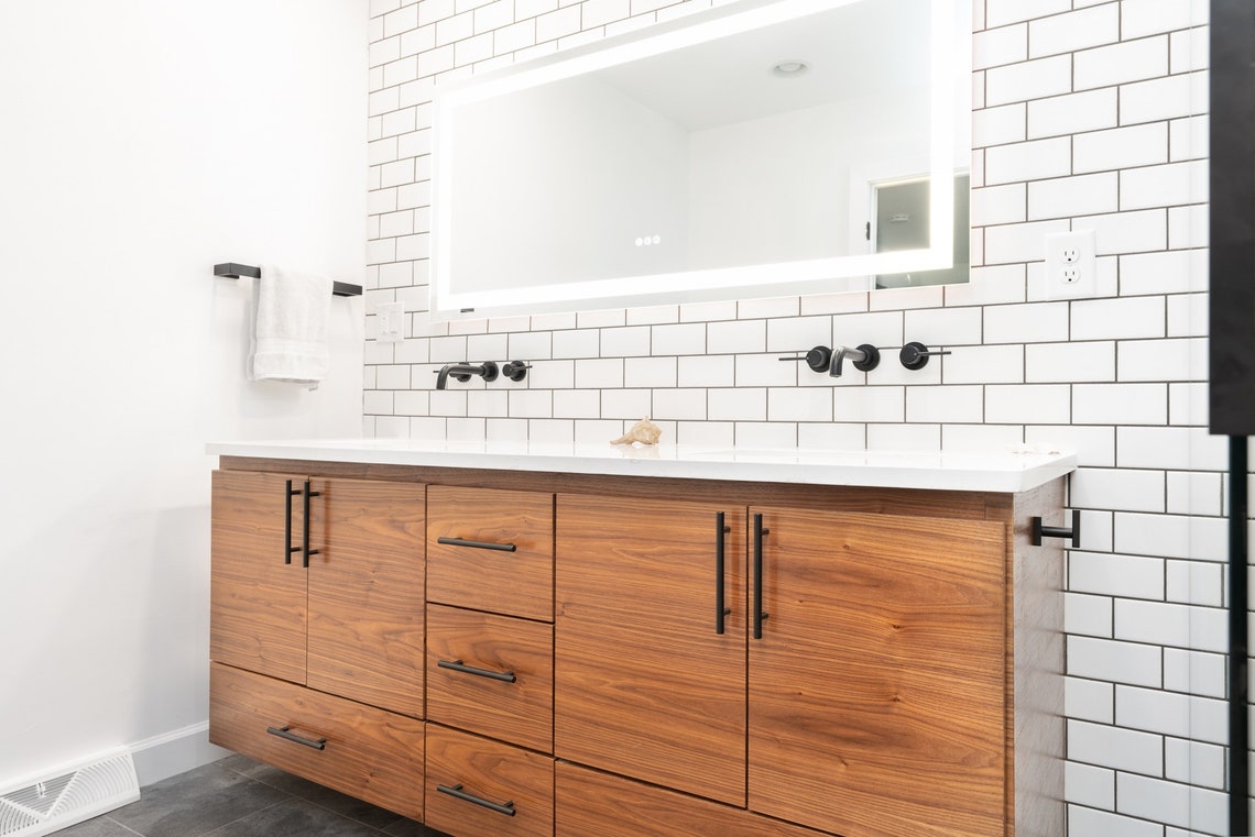 Custom Floating Walnut Vanity - Etsy
