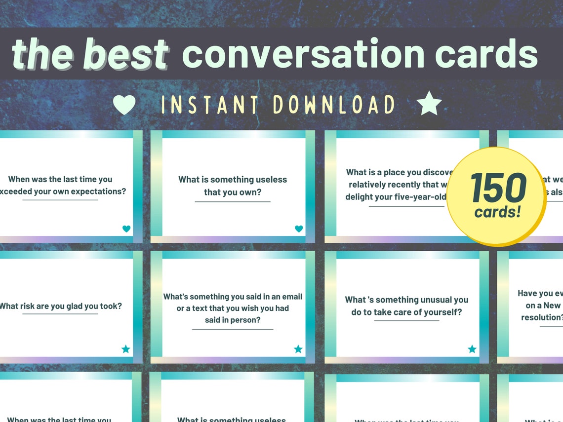 The Best Conversation Cards • 150 Conversation Starters • Questions for ...