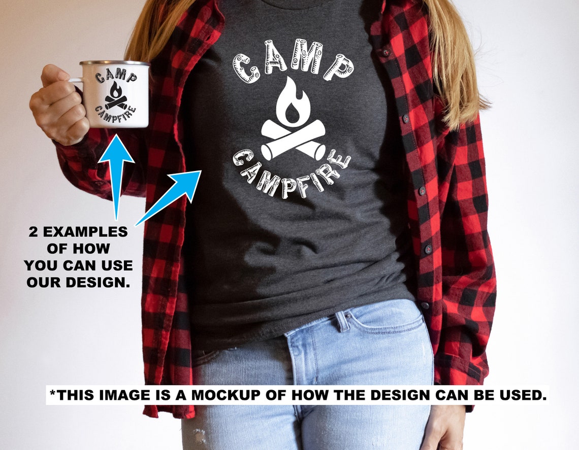 Camp Camp Fire Camping Merch T-shirt Svg Silhouette - Etsy
