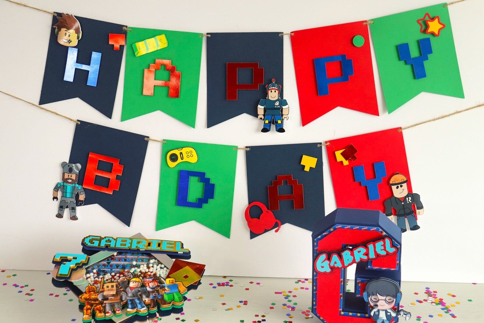 Roblox Birthday Banner Roblox Birthday Party Roblox Party - Etsy