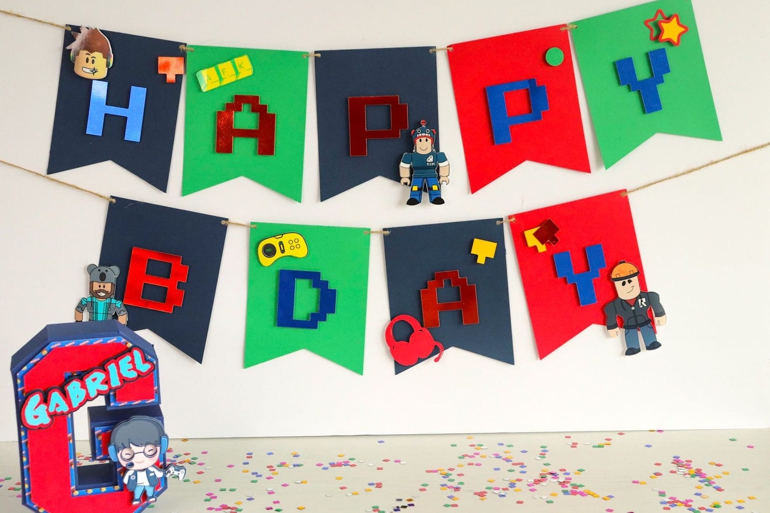 Roblox Birthday Banner Roblox Birthday Party Roblox Party - Etsy