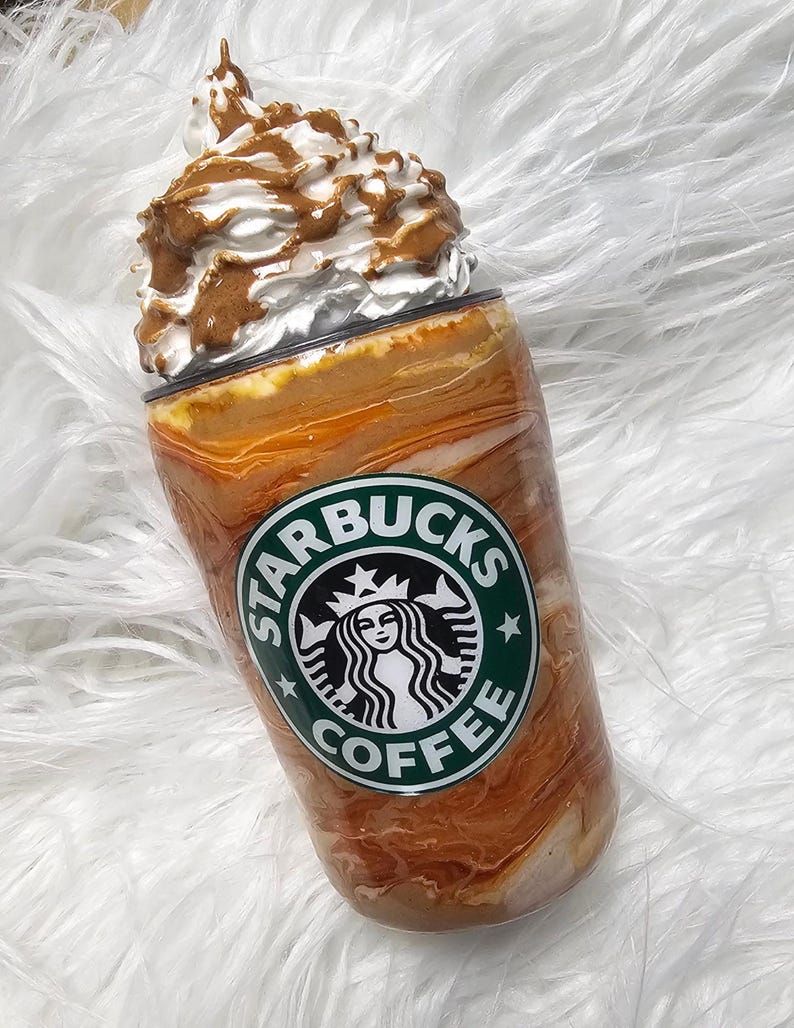 Coffee Swirl Tumbler With Whipped Top | Iced Coffee Cup | Handmade ...