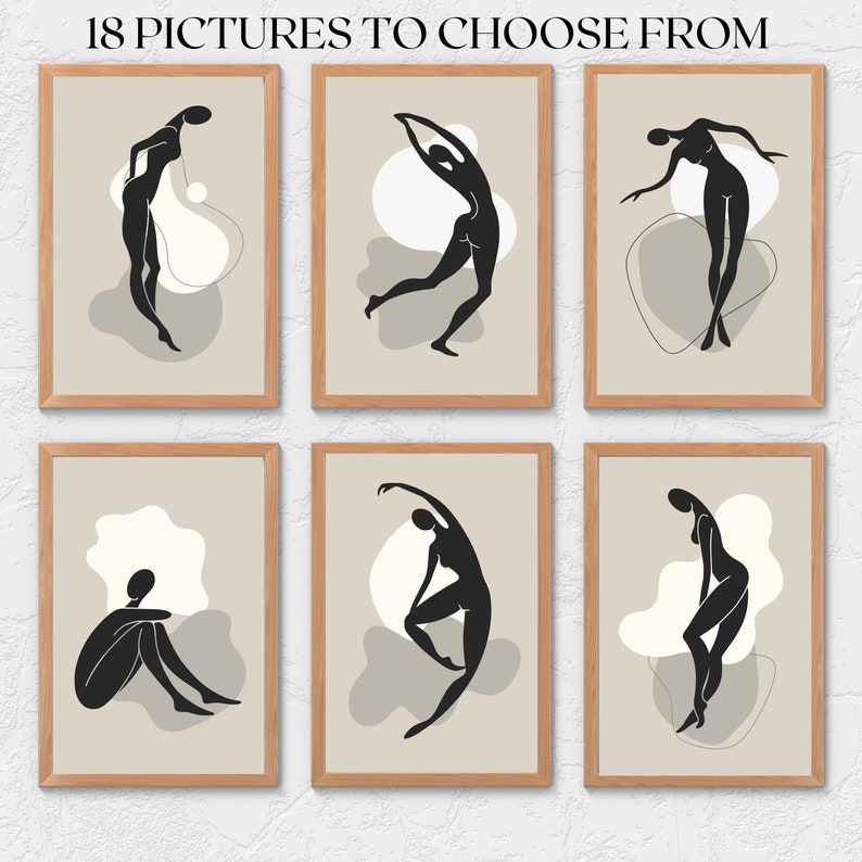Gallery Set of 18 Female Body Wall Prints, Instant Downloadable Wall ...