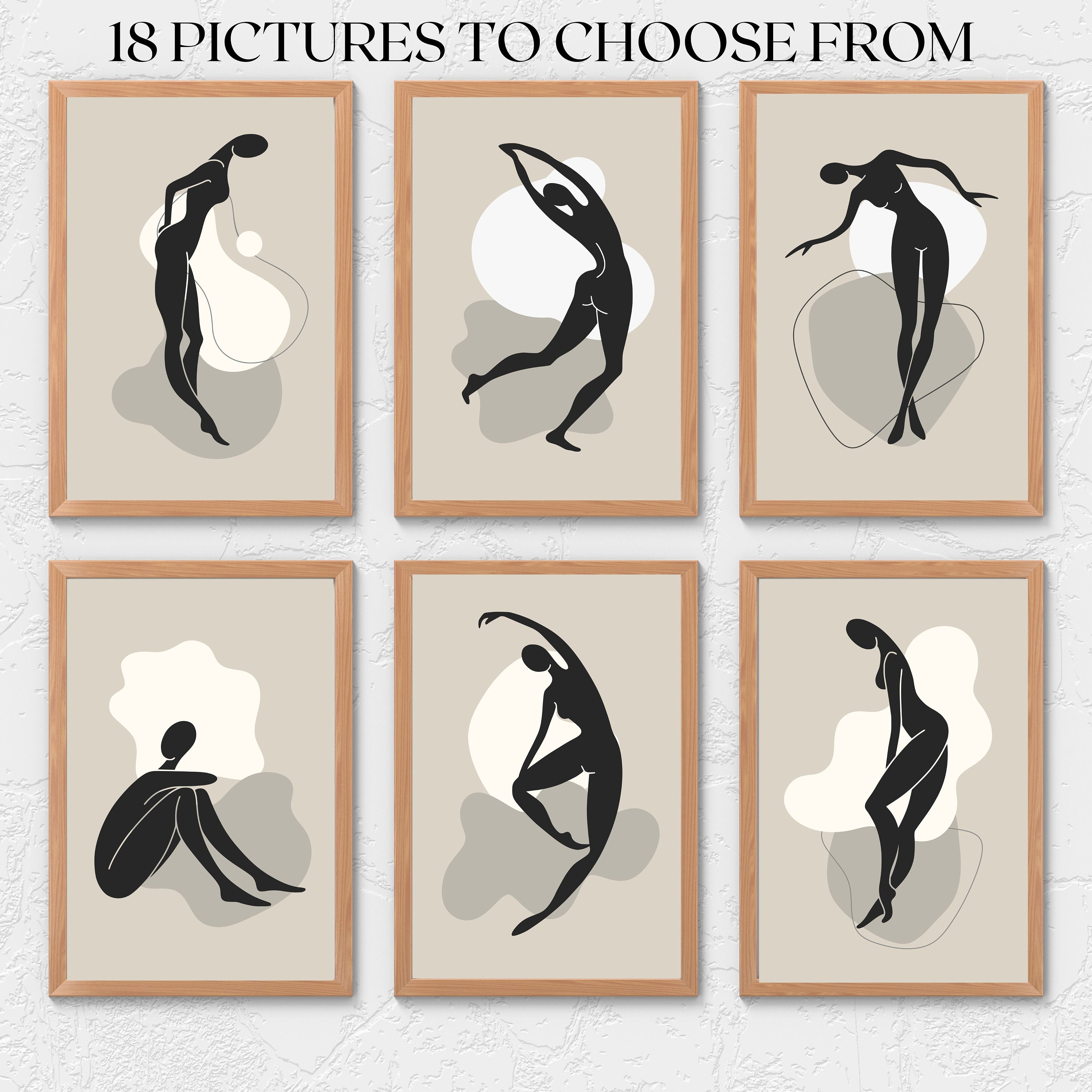 Gallery Set of 18 Female Body Wall Prints, Instant Downloadable Wall ...