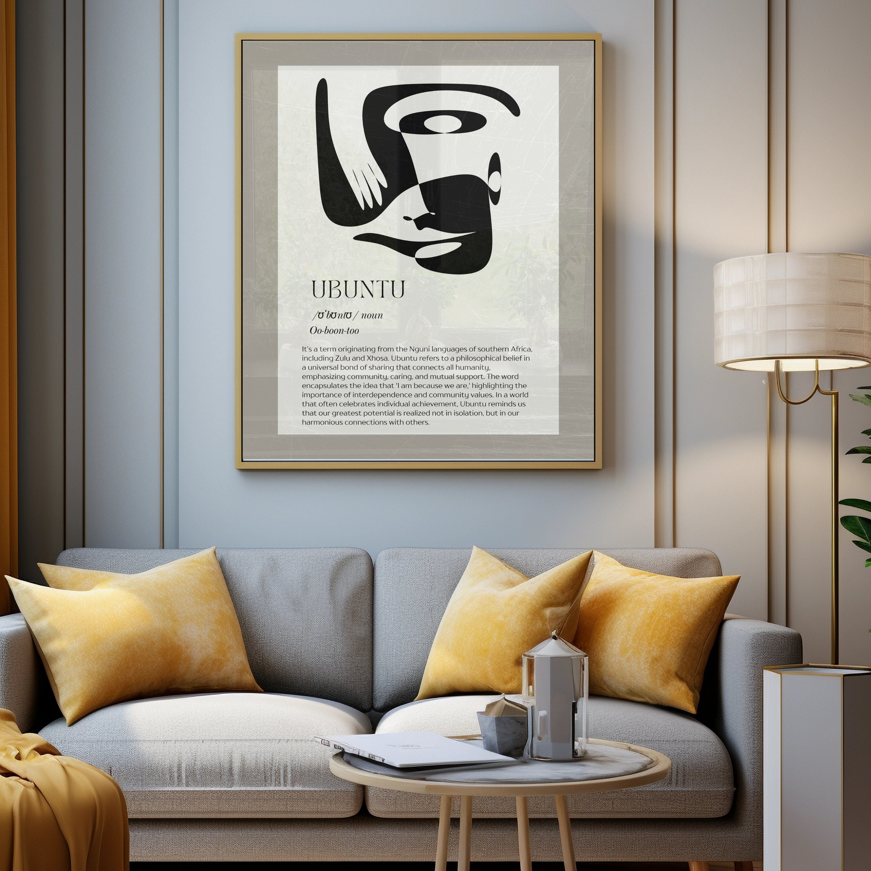 African Contemporary Poster, Ubuntu Meaning Wall Art, African Poster ...