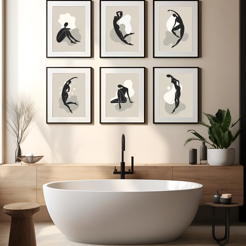 Gallery Set of 18 Female Body Wall Prints, Instant Downloadable Wall ...