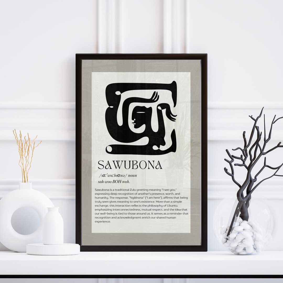 Sawubona Wall Art | African Wisdom Poster | Ubuntu Philosophy | Zulu ...