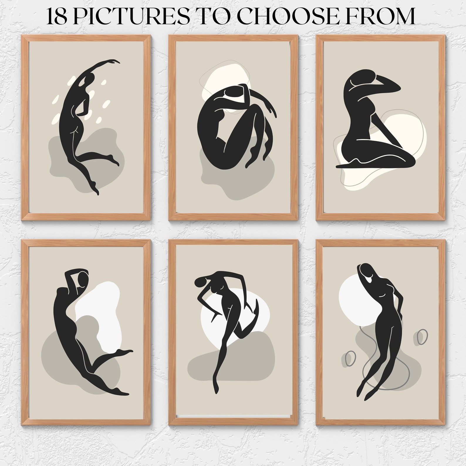 Gallery Set of 18 Female Body Wall Prints, Instant Downloadable Wall ...