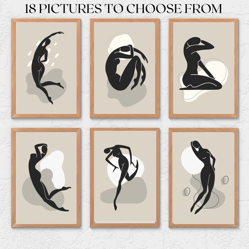 Gallery Set of 18 Female Body Wall Prints, Instant Downloadable Wall ...