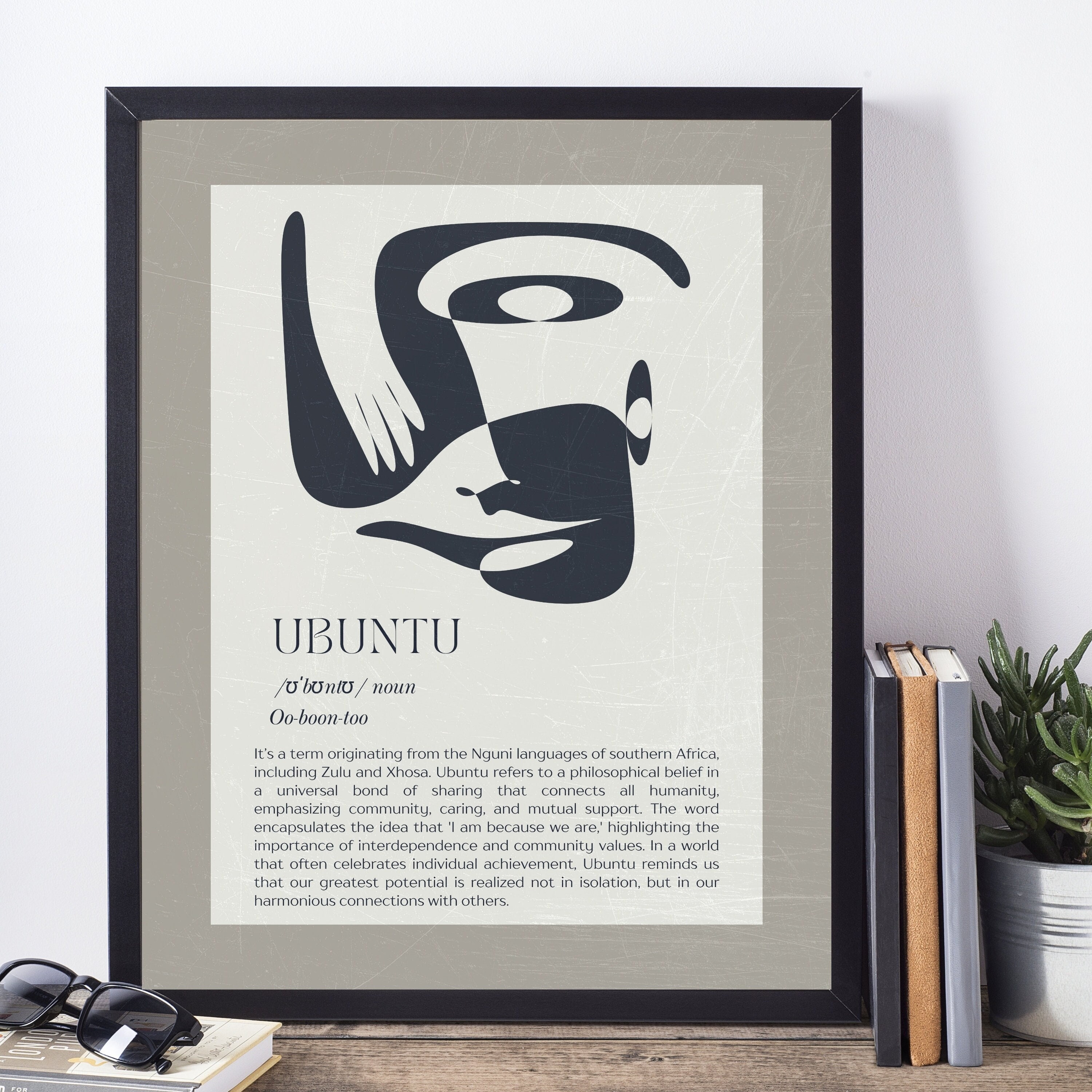 African Contemporary Poster, Ubuntu Meaning Wall Art, African Poster ...