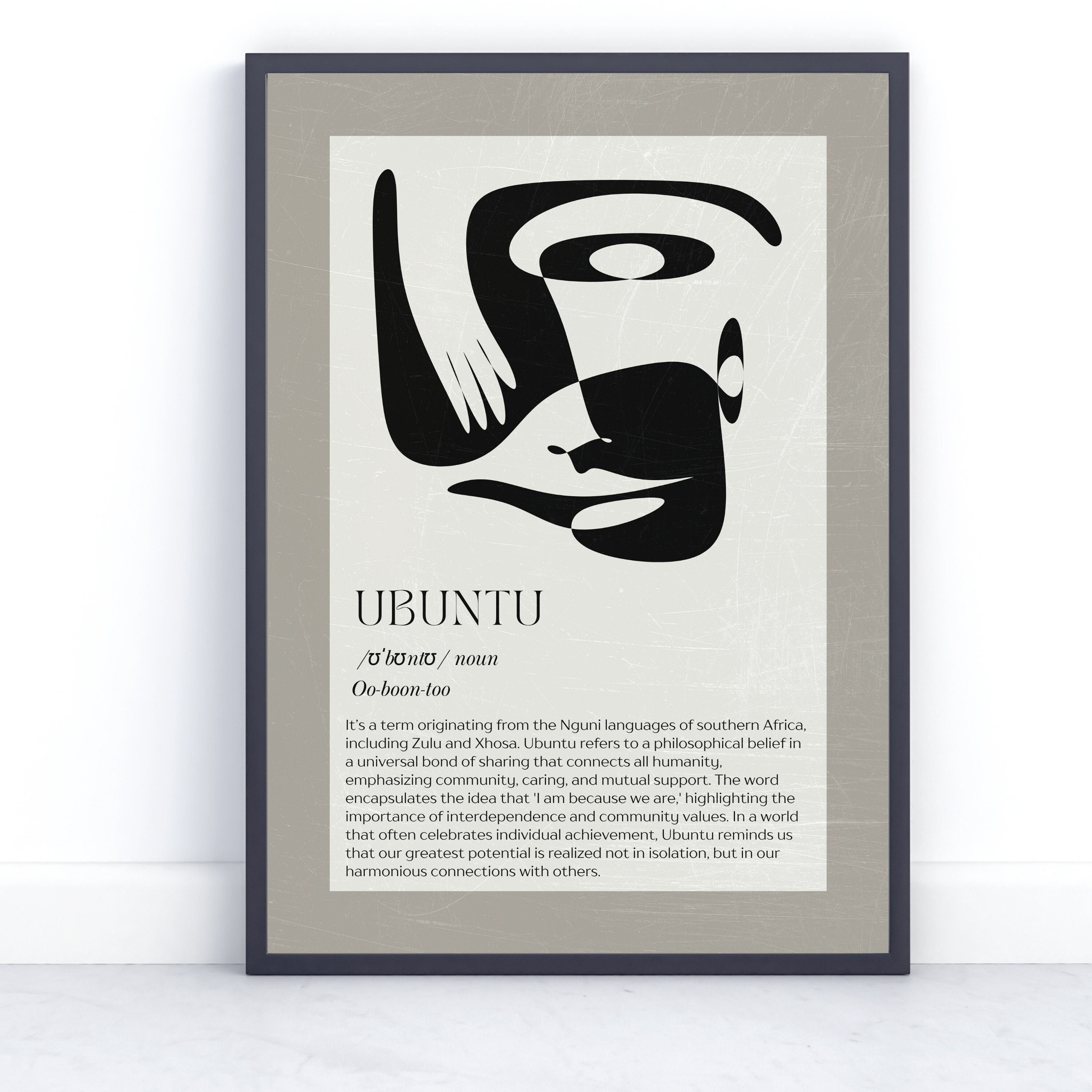 African Contemporary Poster, Ubuntu Meaning Wall Art, African Poster ...