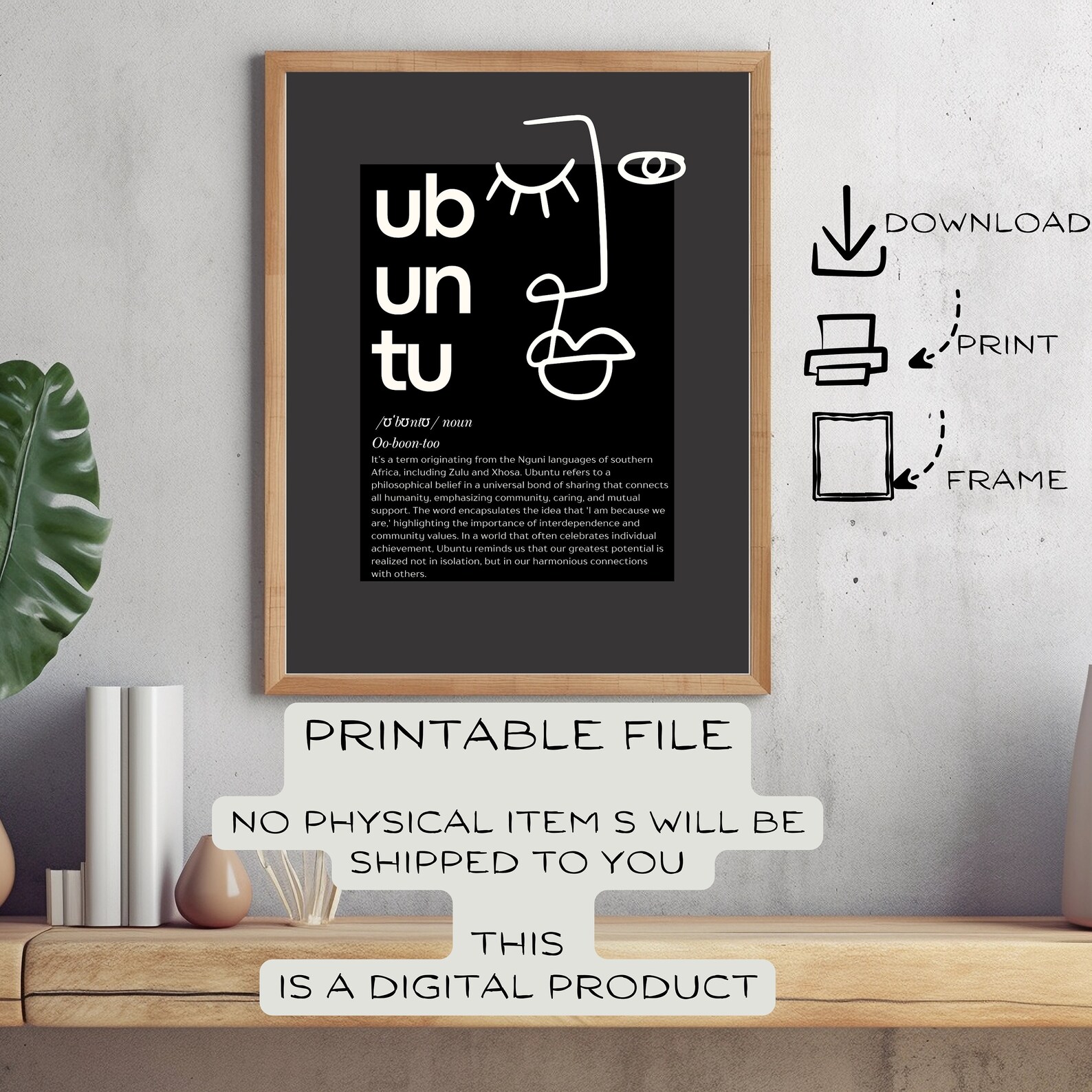 Ubuntu Download, African Wall Art Print, African Contemporary Poster ...