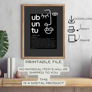 Ubuntu Download, African Wall Art Print, African Contemporary Poster ...