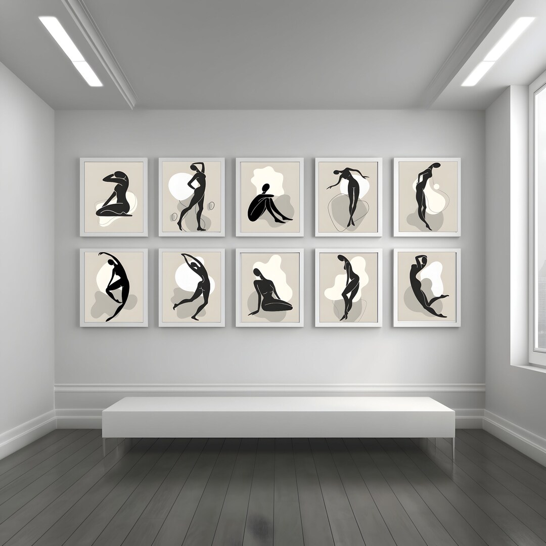 Gallery Set of 18 Female Body Wall Prints, Instant Downloadable Wall ...
