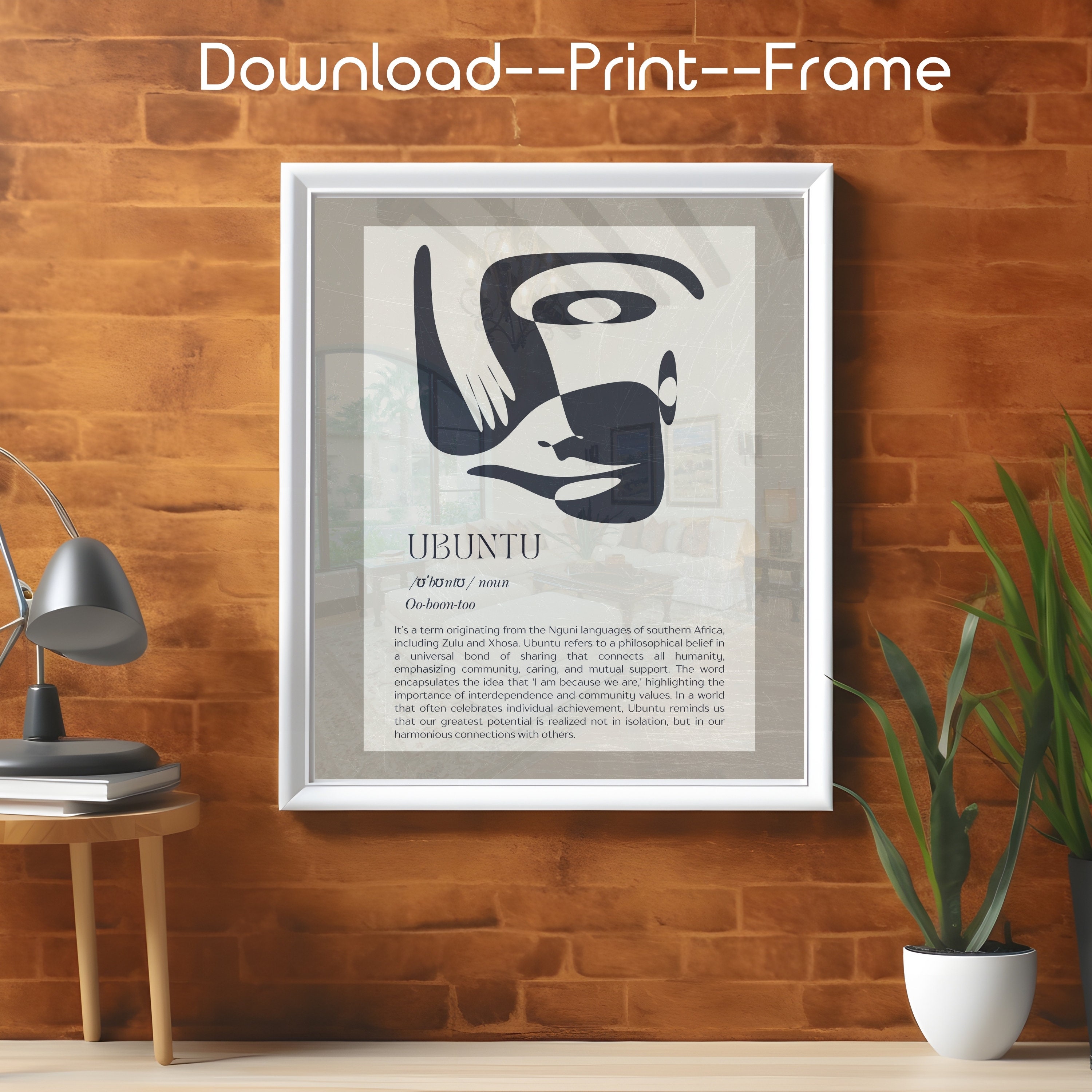 African Contemporary Poster, Ubuntu Meaning Wall Art, African Poster ...
