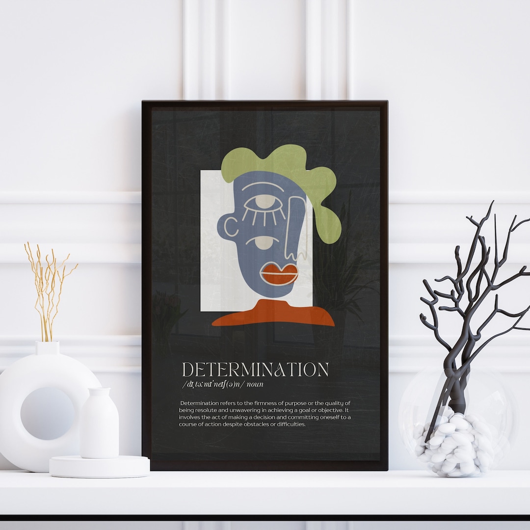 Determination Definition Poster Inspirational Abstract Art Print ...