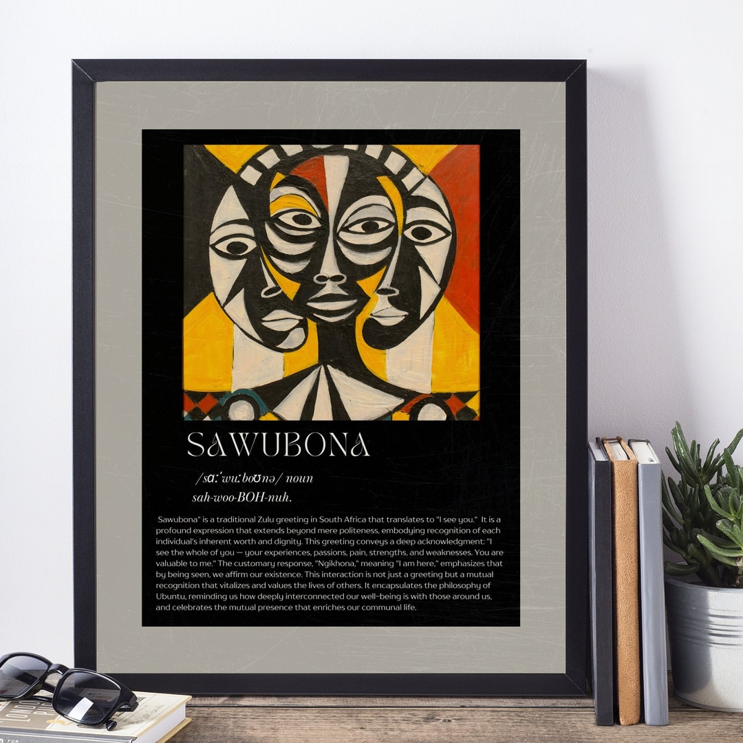 African Poster Art, African Contemporary Art, Sawubona Meaning Wall Art ...
