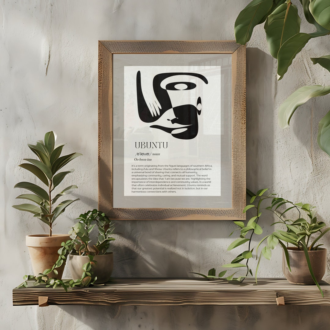African Contemporary Poster, Ubuntu Meaning Wall Art, African Poster ...