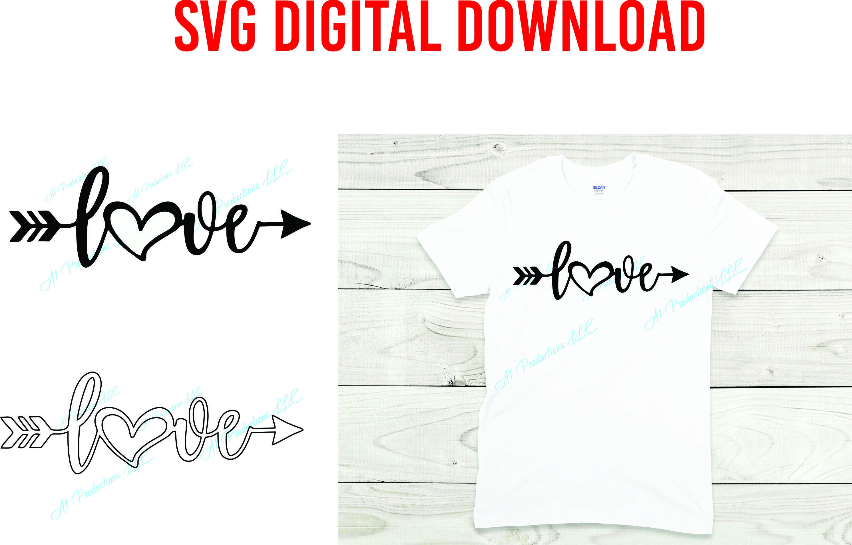 Love Arrow SVG Digital Download Love Arrow Valentines Vector - Etsy