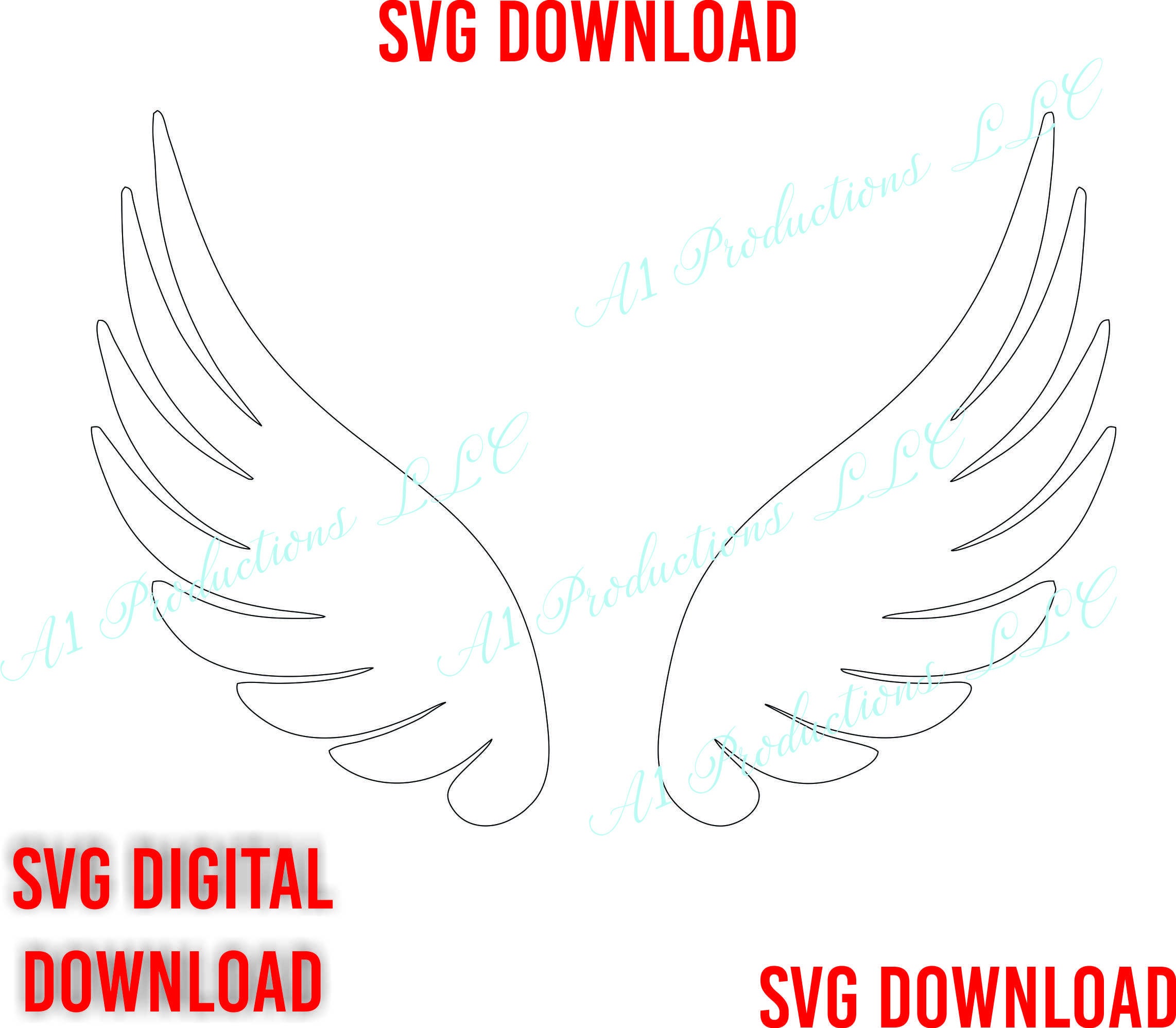 Angel Wings SVG Digital Download - Angel Wings SVG - Please Read ...