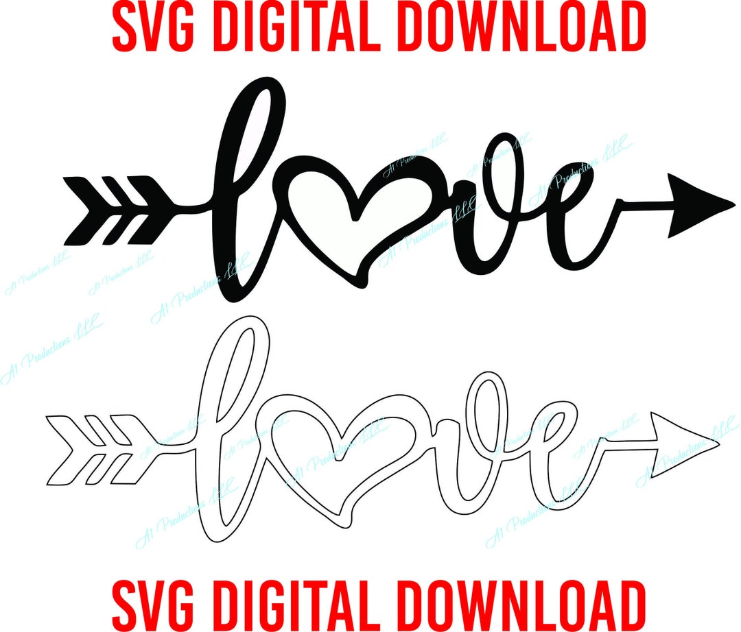 Love Arrow SVG Digital Download Love Arrow Valentines Vector - Etsy