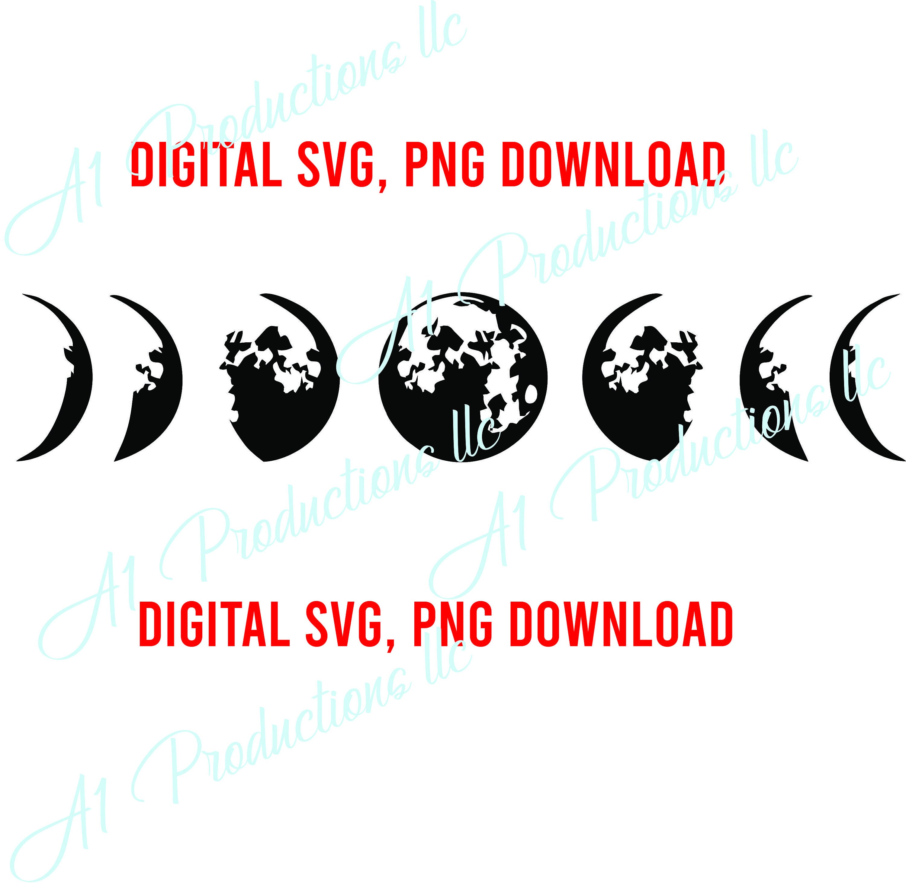 Moon Phase Svg, Moon SVG, Moon PNG, Moon Clipart, Moon Cricut Cut, Moon ...