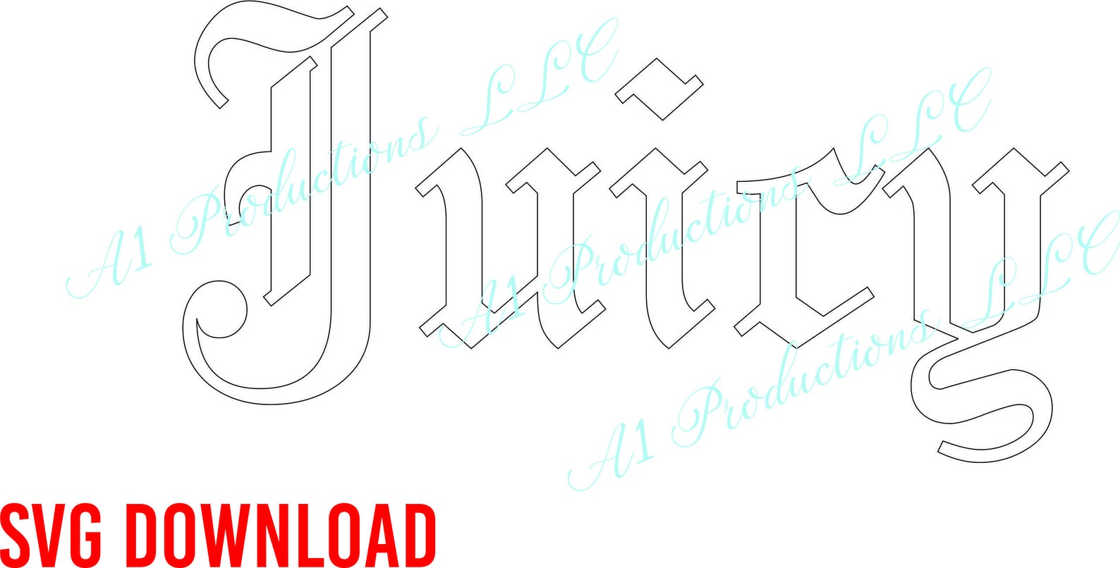 Juicy SVG Download - Juicy Word SVG- Please Read Description. - Etsy