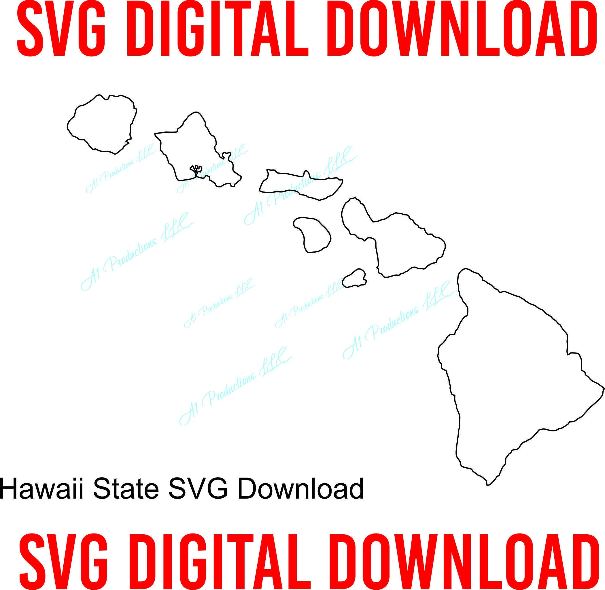 Hawaii State SVG - Digital Download - Hawaii SVG - Please Read ...