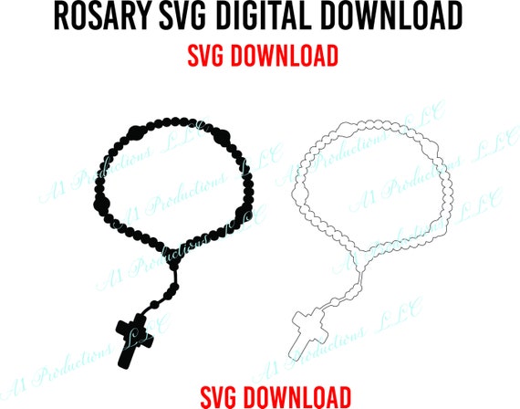 Rosary SVG Vector Rosary Cricut SVG Rosary Silhouette SVG | Etsy