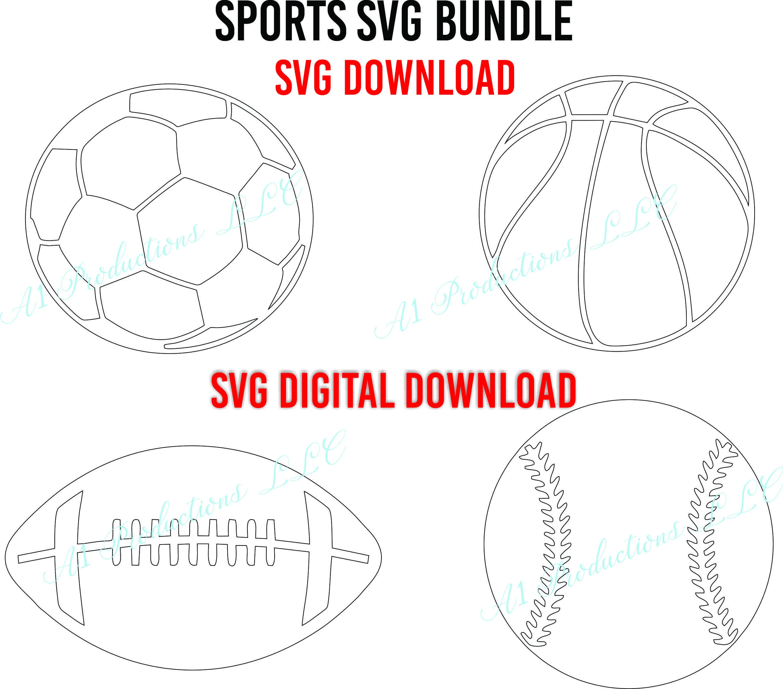 Sports Bundle SVG - Sports Ball Svg Bundle - Basketball Svg- Football ...