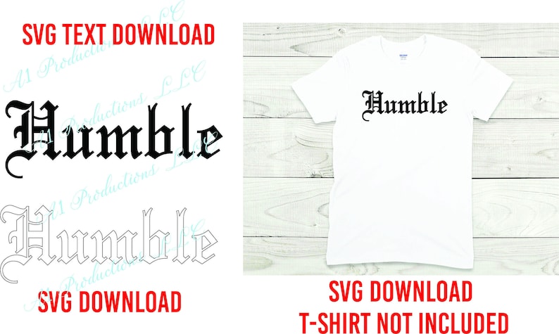 Humble SVG Text Digital Download - Please Read Description. - Etsy