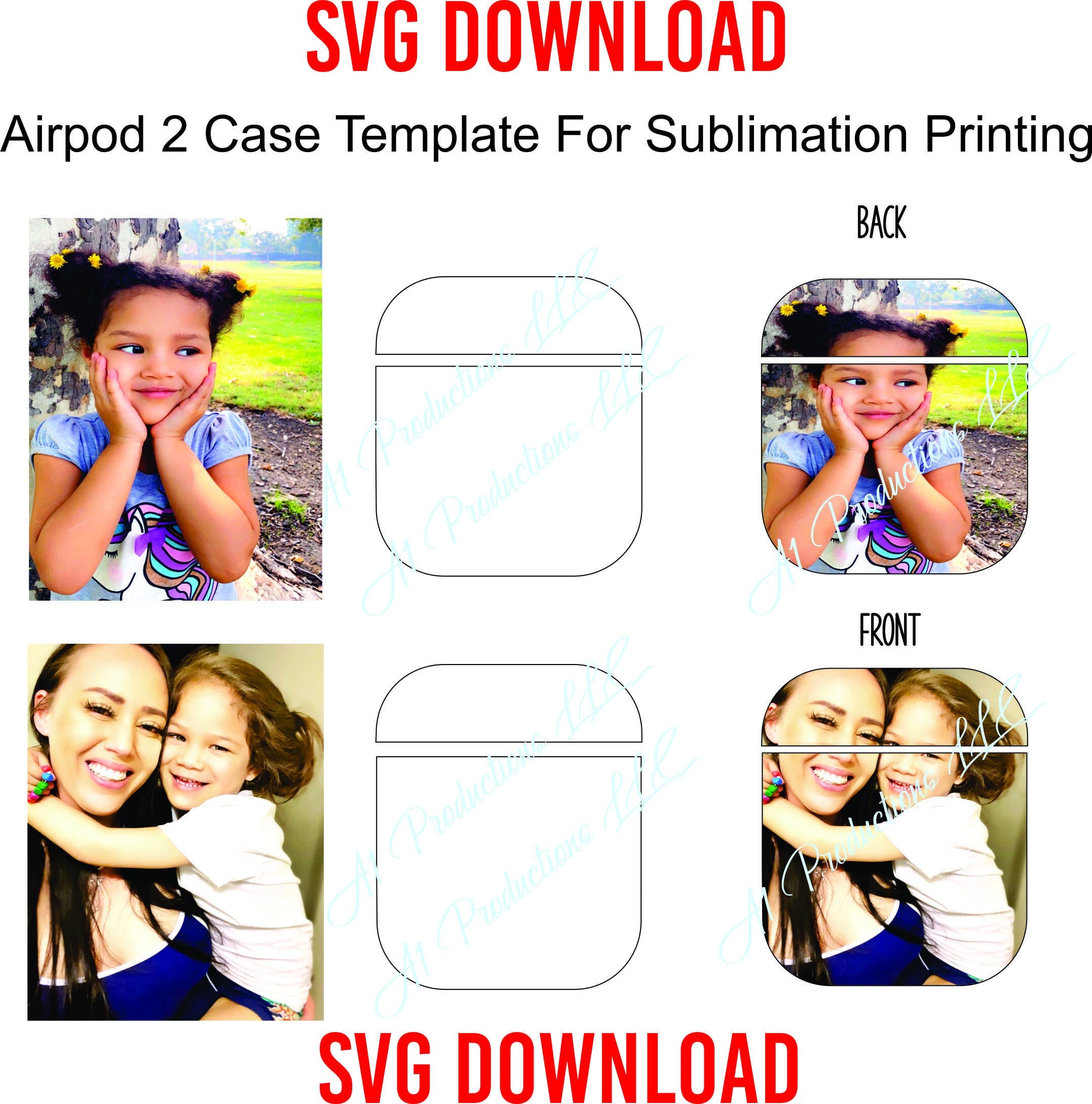 AirPod Case 2 SVG Template for Sublimation- Cricut, Sublimation ...