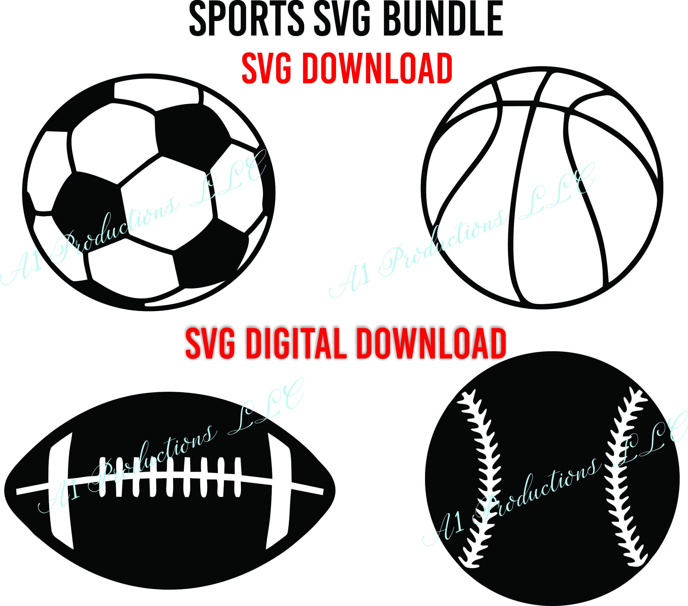 Sports Bundle SVG - Sports Ball Svg Bundle - Basketball Svg- Football ...