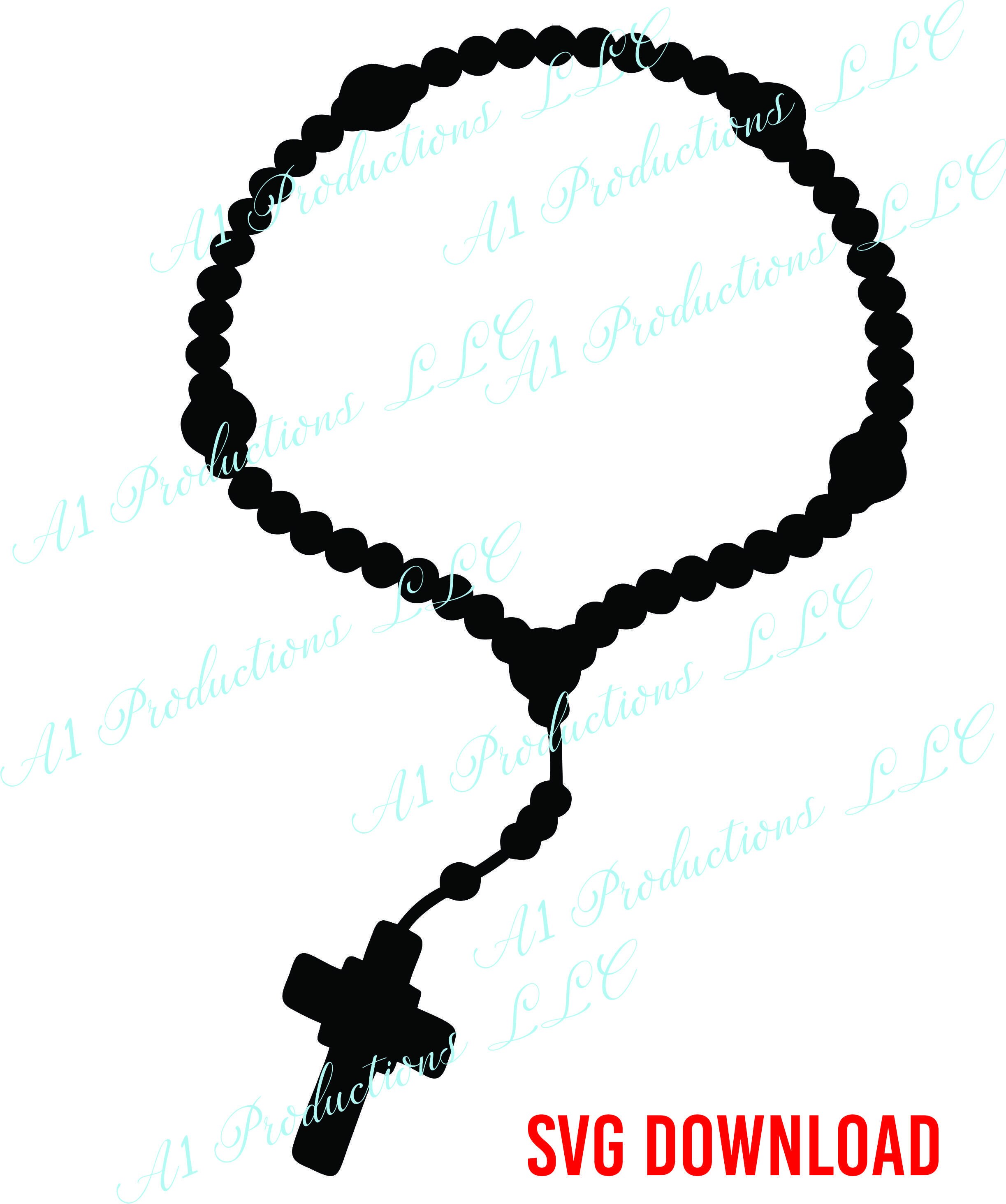 Rosary SVG Vector - Rosary Cricut SVG - Rosary Silhouette SVG - Rosary ...