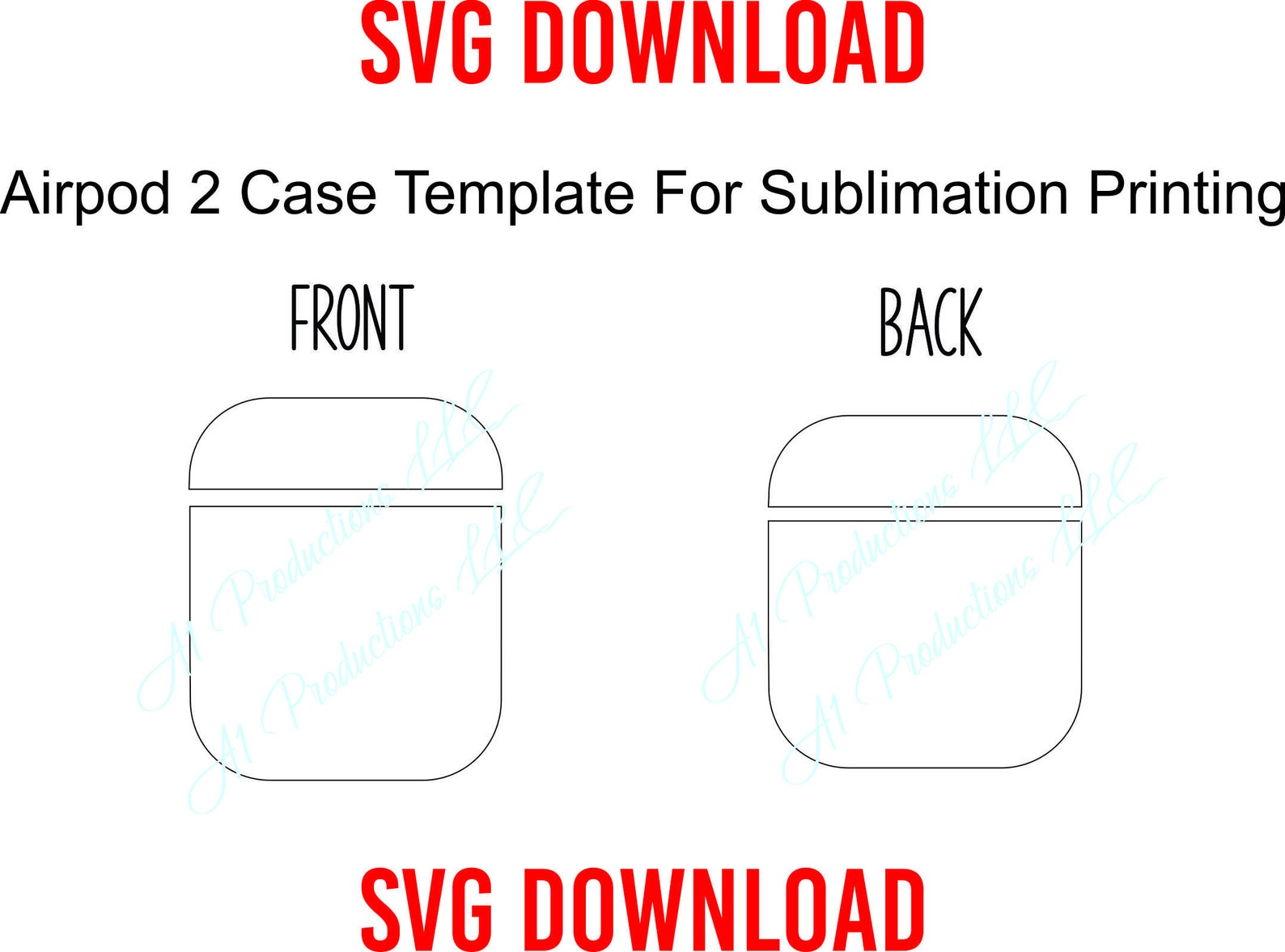 AirPod Case 2 SVG Template for Sublimation- Cricut, Sublimation ...