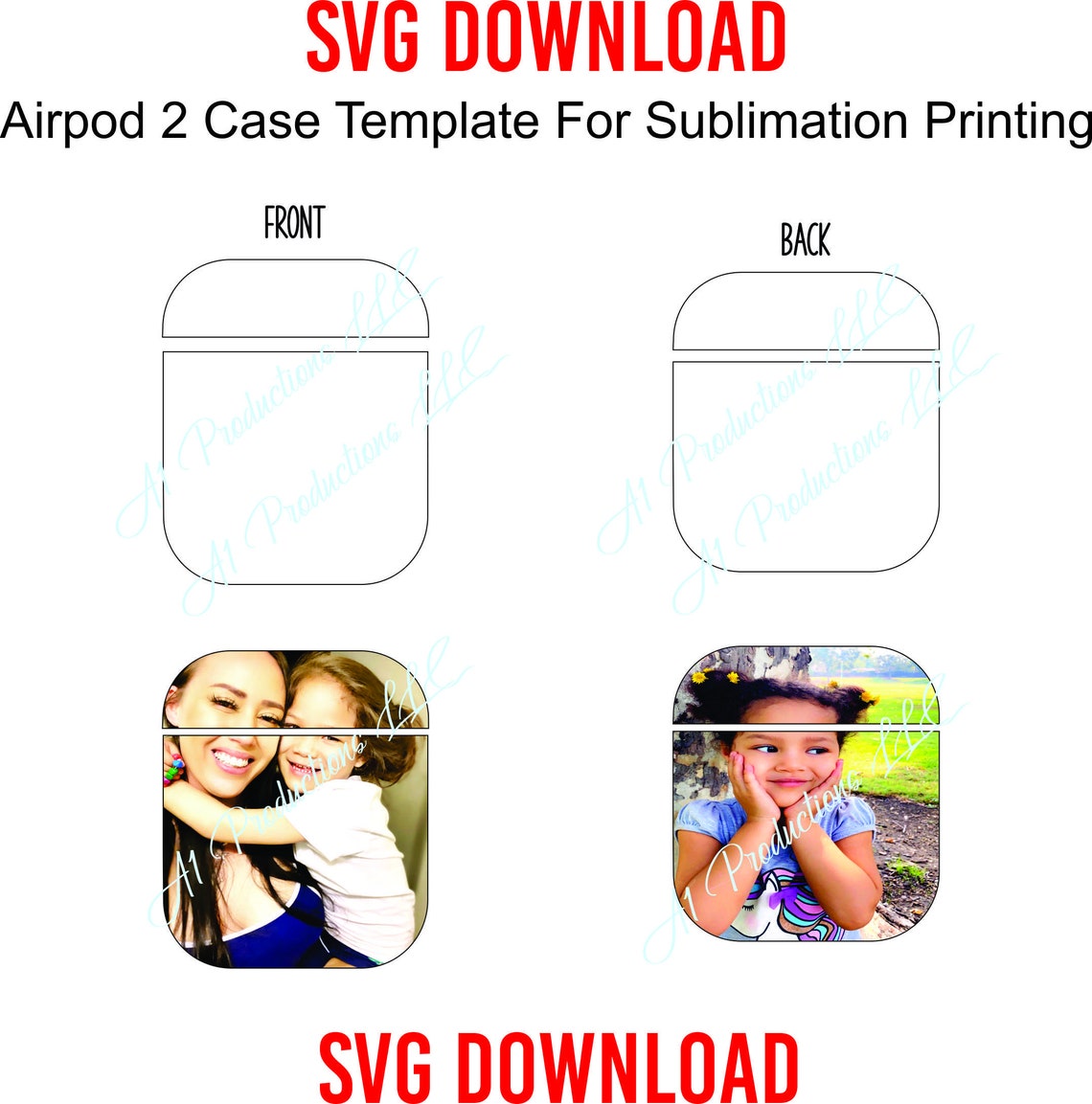 AirPod Case 2 SVG Template for Sublimation- Cricut, Sublimation ...