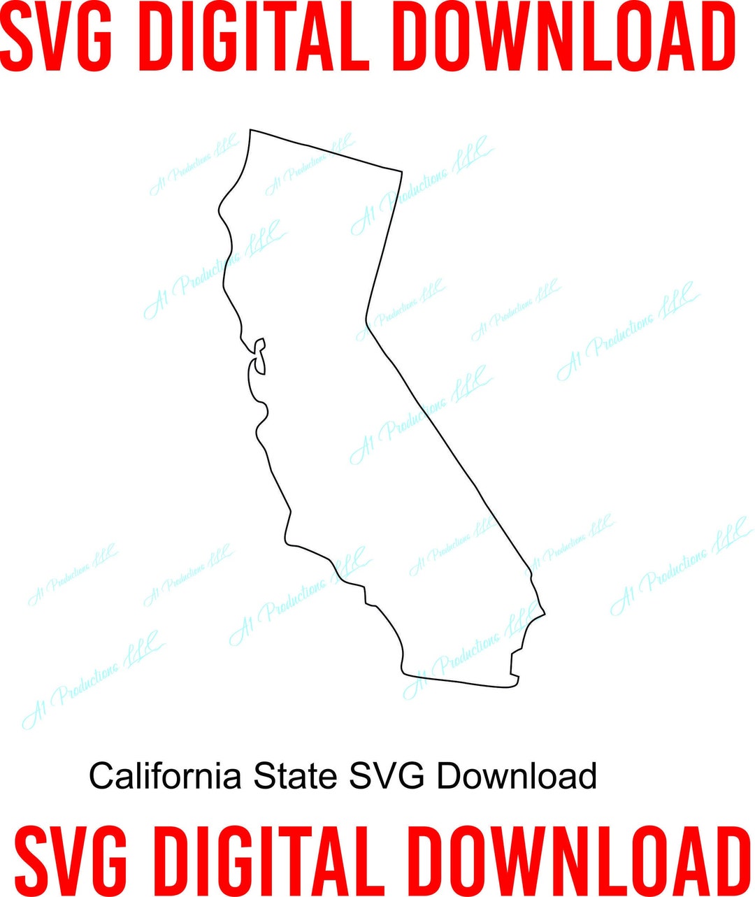 California State SVG - Digital Download - California SVG - Please Read ...