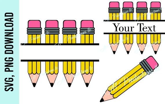 Pencil SVG & PNG Download Back to School SVG Pencil Png | Etsy
